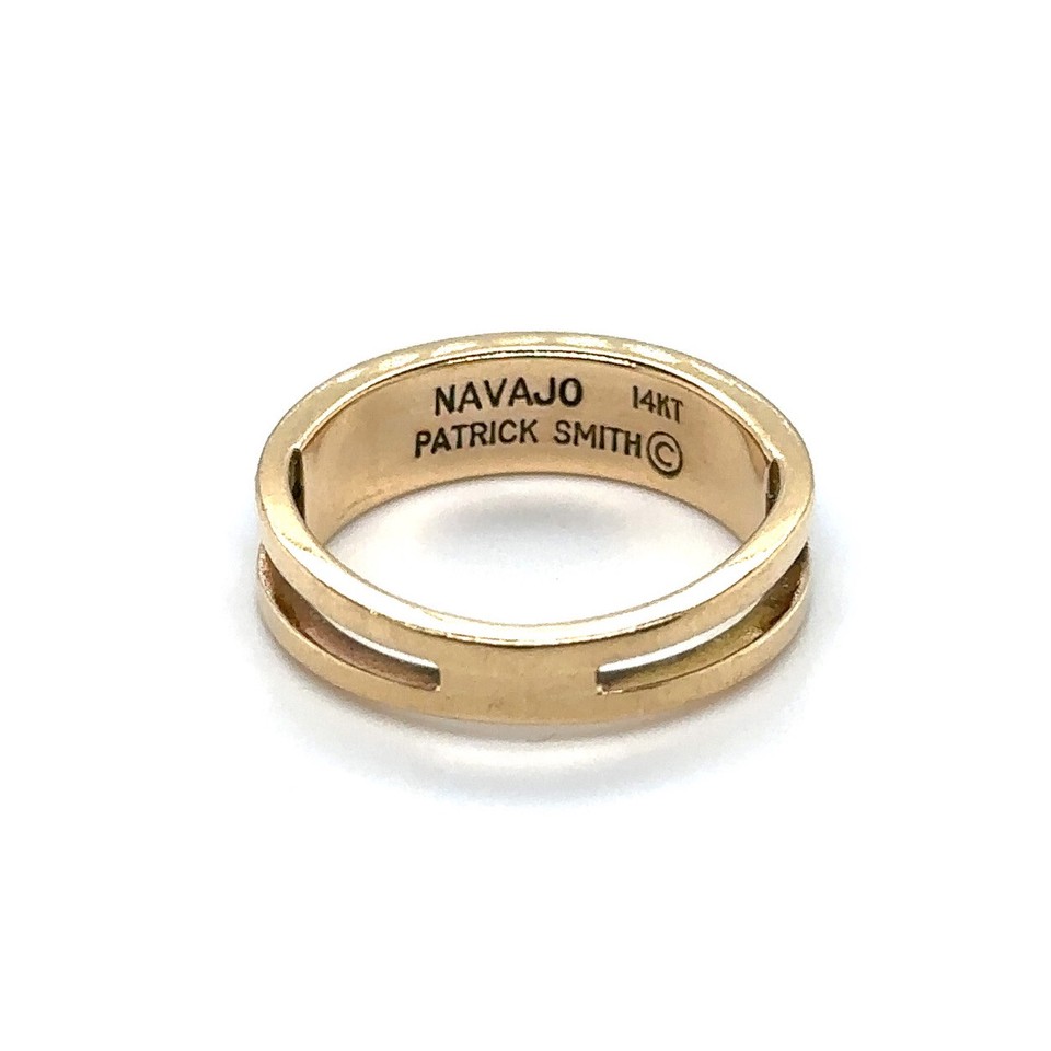 NAVAJO Patrick Smith 14k Yellow Gold Multi Gem Inlay Ring Size 7 | eBay