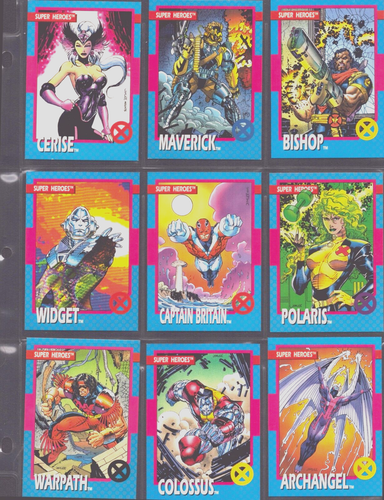 Lot of 9 Impel Marvel Series 1 Cerebro Scan 1992 Jim Lee Super Heroes ...