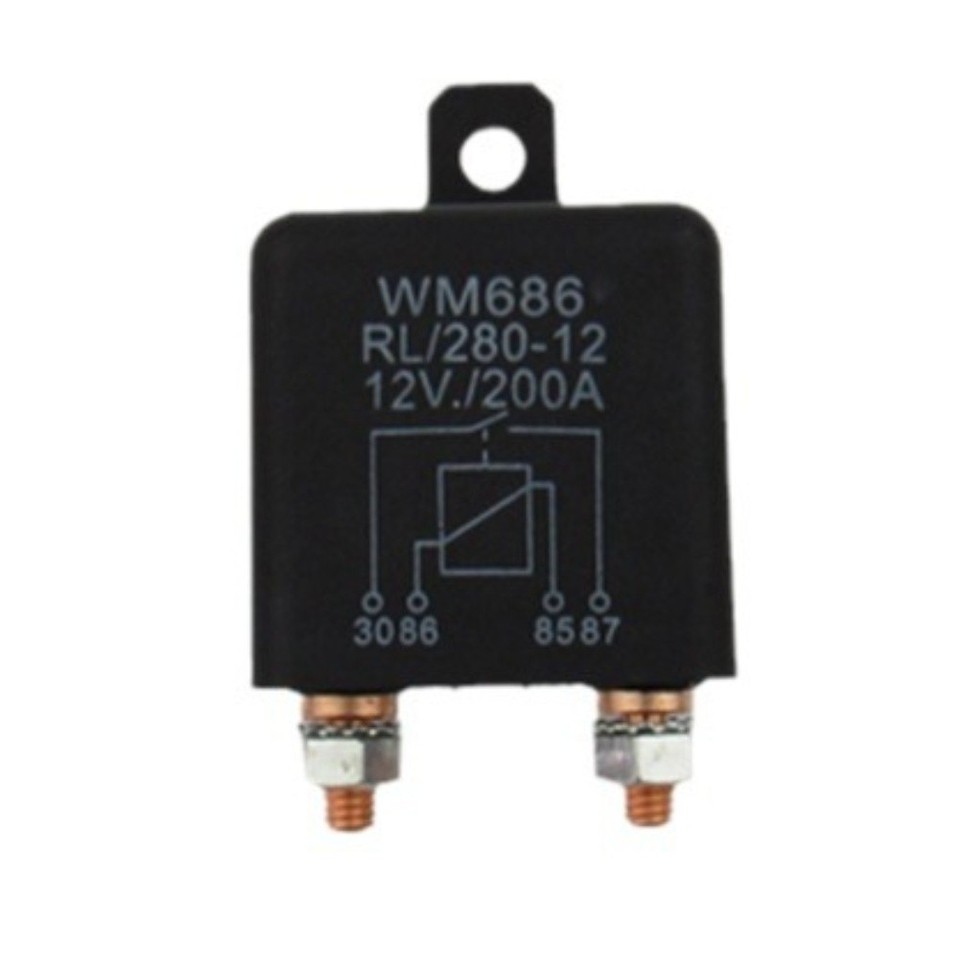 12 Volt 200 Amp Automotive Relay Heavy Duty 2 Pin 2 Stud ON OFF for ...