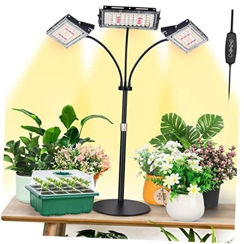 Plant Grow Light, Full Spectrum Tri-Head Desk Plant Medium-Tri Head ...