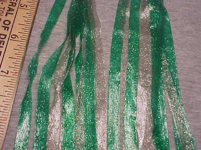 NOS Glitter Green Silver Vintage Bicycle Streamers Schwinn Huffy AMF ...