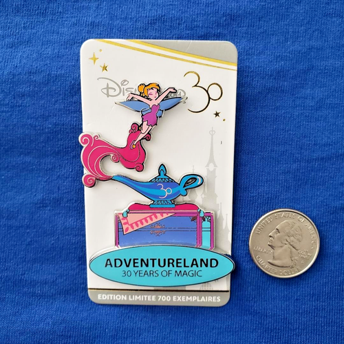 Disney Pin TINKER BELL GENIE ALADDIN LAMP 30 Disneyland Paris DLP LE ...