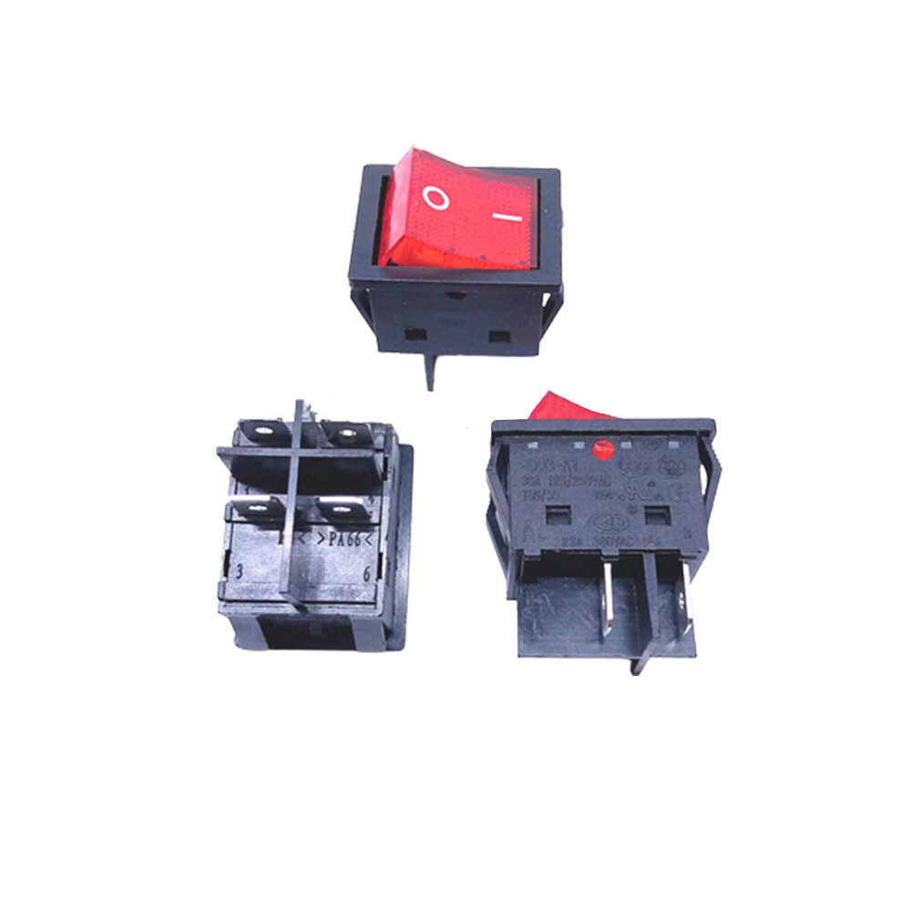 JIN DING JD03-A1 4 Pins 30A Rocker Switch 125/250VAC T85/55 1E4 Red ...