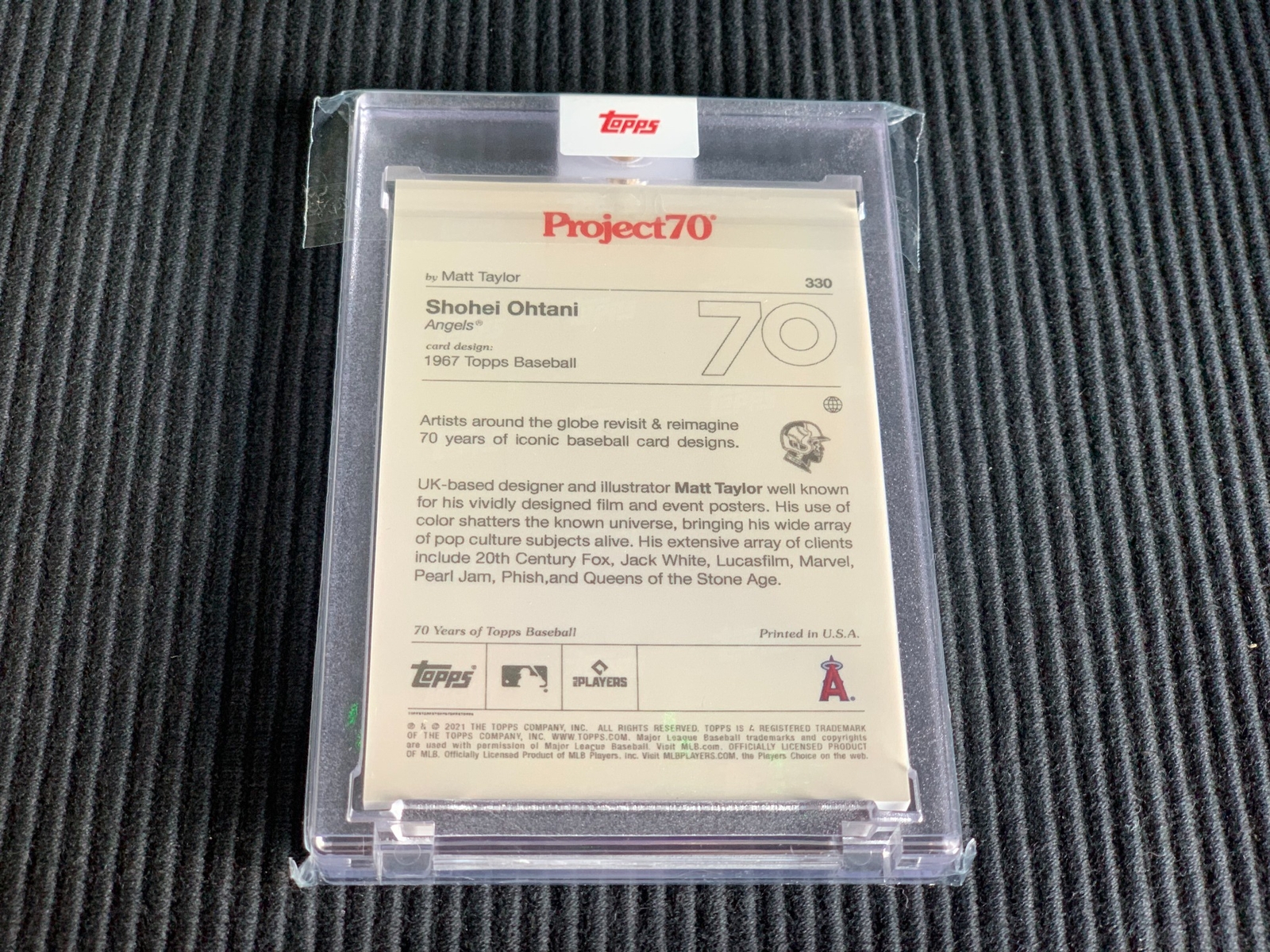 2021 TOPPS PROJECT 70 #330 SHOHEI OHTANI / MATT TAYLOR *ENCASED ENCASED ...