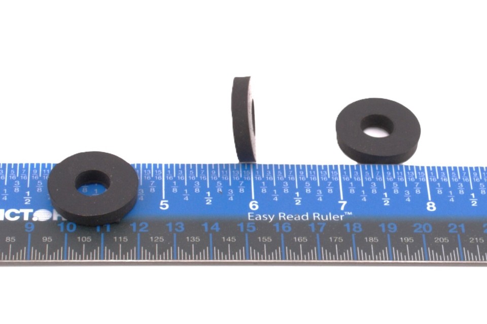 3/8" ID x 1 " OD x 1/4" Thick Black Rubber Flat Washers All Weather ...