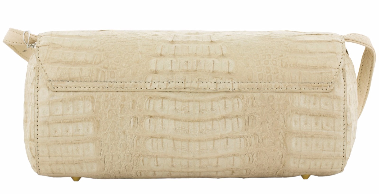 Genuine Crocodile Hornback Barrel Purse Handbag Shoulder Strap Black ...