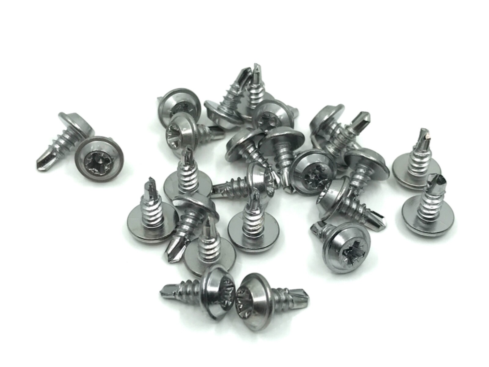 25 pcs #8 x 7/16" wheel well chrome plated drill point phillips washer ...