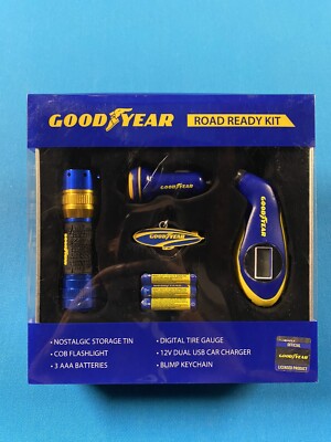 Goodyear Road Ready Kit Flashlight Digital Tire Gauge Dual USB Car ...