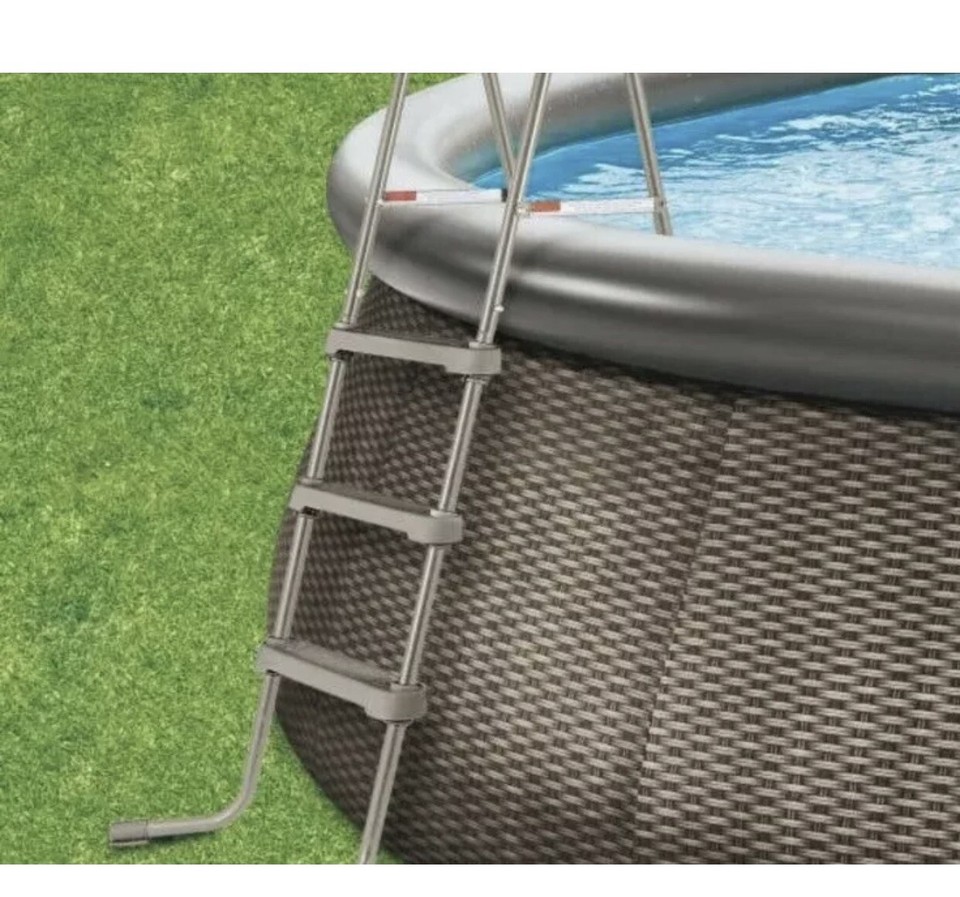 Summer Waves 16’x42” Wicker Print Quick Set Pool 16 ft w Filter Pump ...