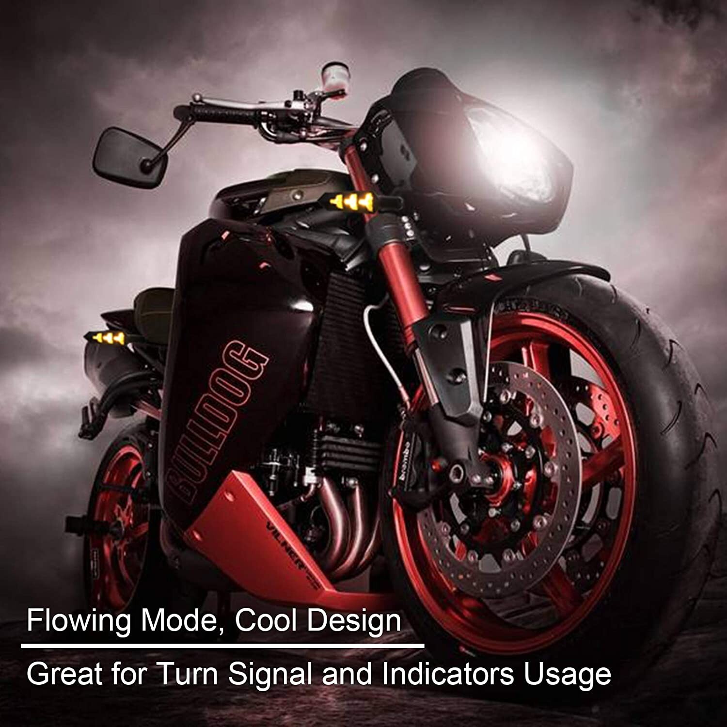 4X Y-Shaped Motorcycle LED Turn Signal Indicators Fish Bone Flashing ...