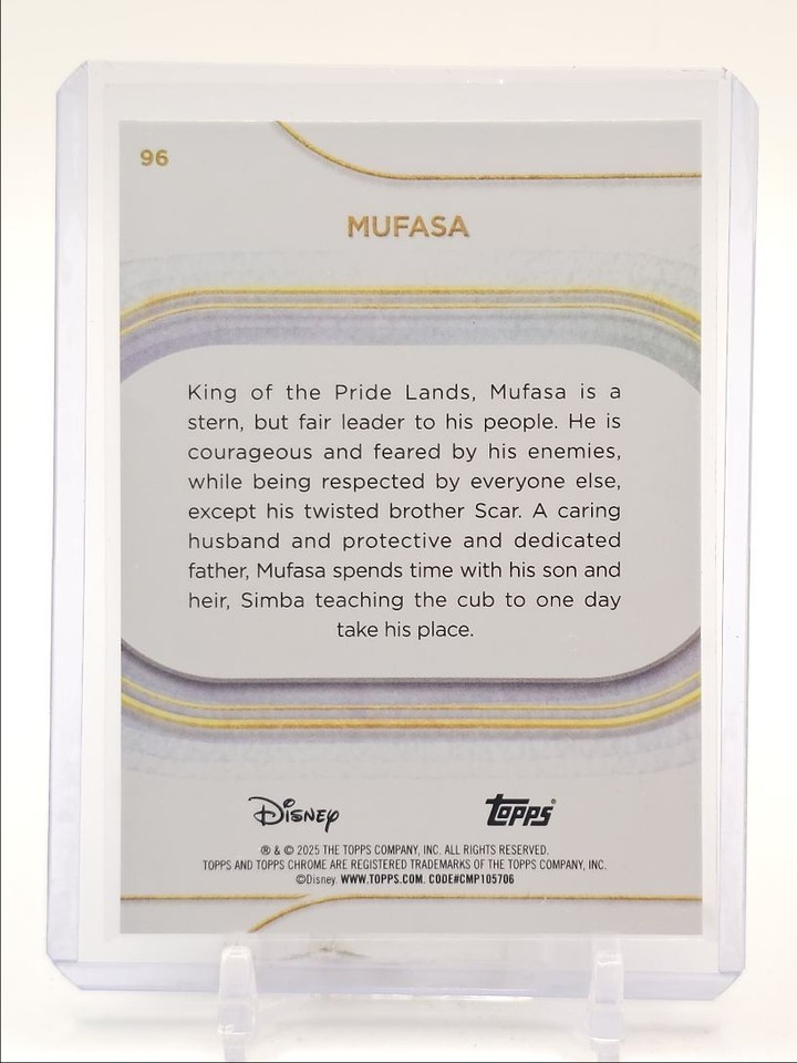 MUFASA 2025 TOPPS CHROME DISNEY SAPPHIRE REFRACTOR C Q2091 | eBay
