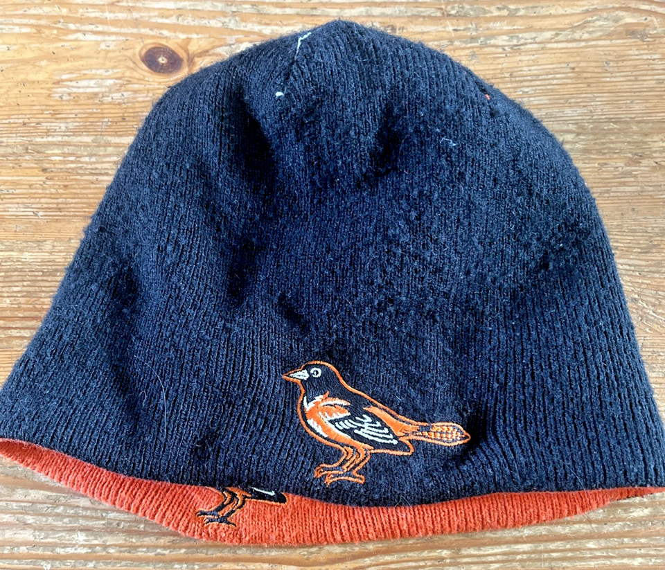 Baltimore Orioles Beanie Hat Reversible Winter Knit Hat 1990s Bird Logo ...