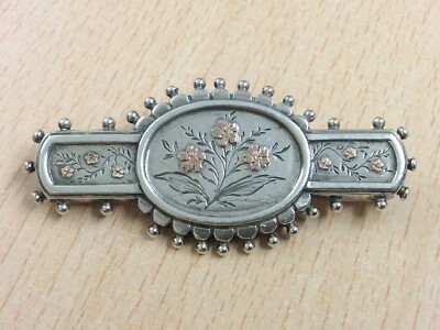 ANTIQUE SILVER & GOLD LOCKET BROOCH PIN 1880 | eBay UK
