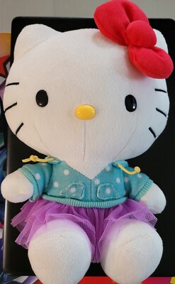 2013 Sanrio 12" Hello Kitty (Teal Hoodie, Purple Tutu) plush toy | eBay