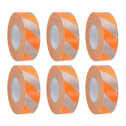 6Pcs 1" x 147ft Flagging Tape, Non-Adhesive Survey Marking Tape, Orange ...
