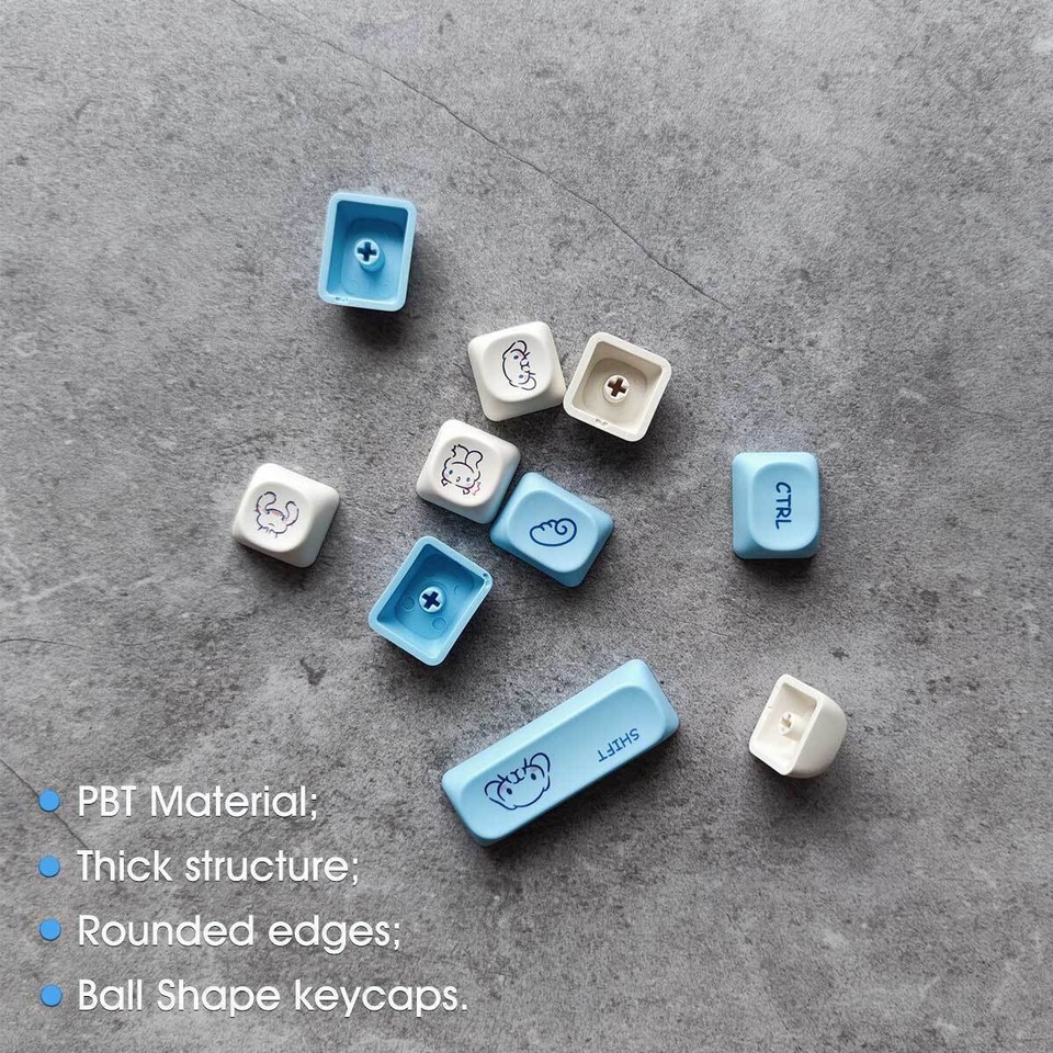 Cinnamon Dog Cinnamoroll PBT Keycap Set Cute for Cherry MX Machanical ...