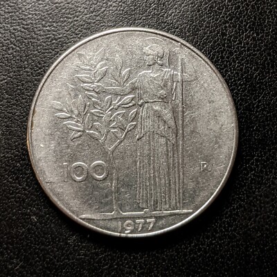 1977 Italy Republic Italiano L100 Lire Stainless Steel Lira i ...