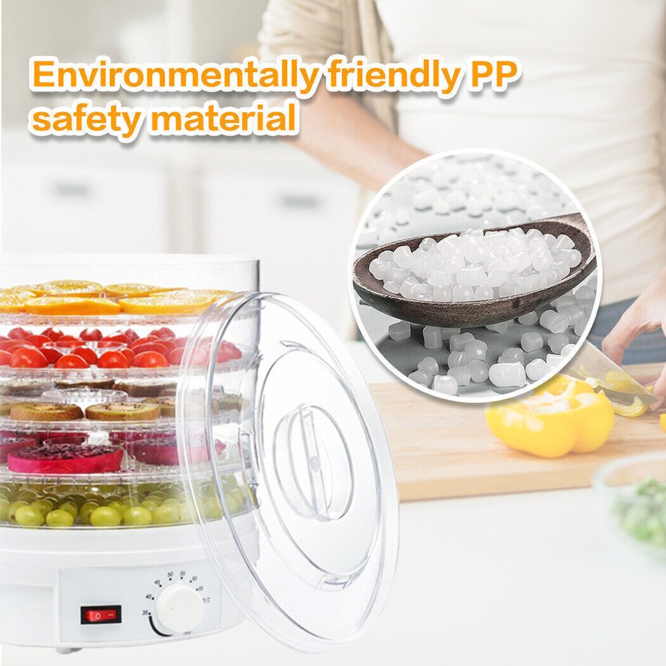 HOT 5 Trays Food Dehydrator Machine Adjustable Portable Countertop ...