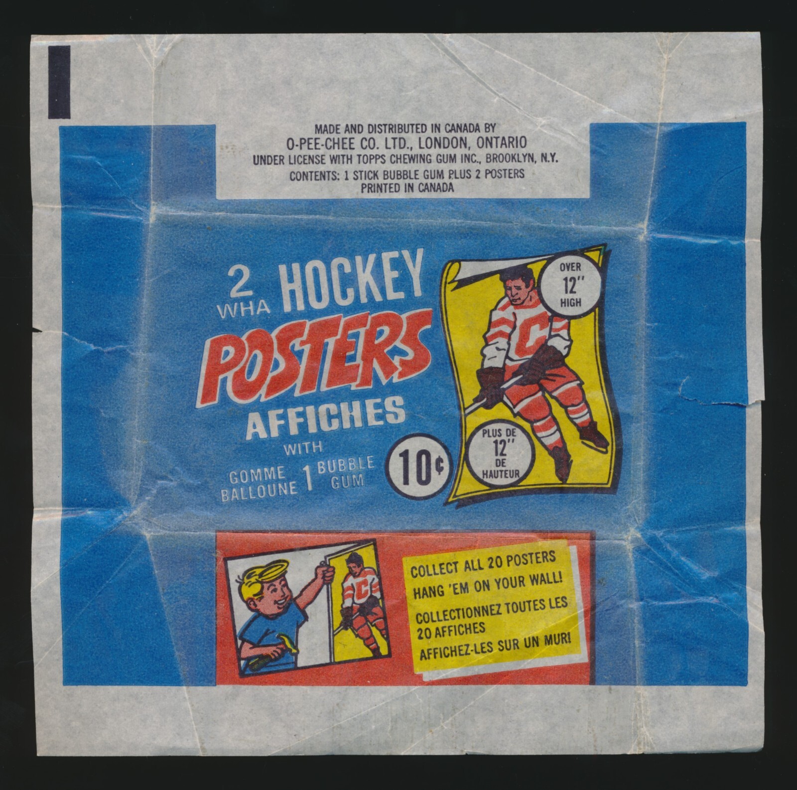 1973-74 O-Pee-Chee WHA Posters (Hockey) -*ORIGINAL WRAPPER* Tough ...