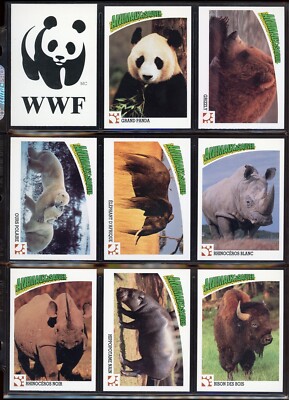 1992 Panini Animaux a Sauver WWF French Complete Card Set (1-100 ...
