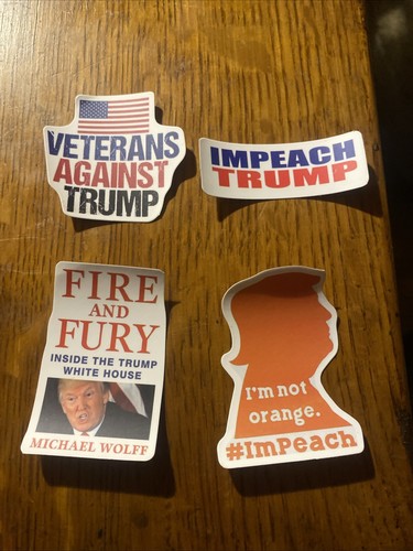 4 PACK Democrat Anti TRUMP Stickers No Kings Impeach Trump Veterans ...