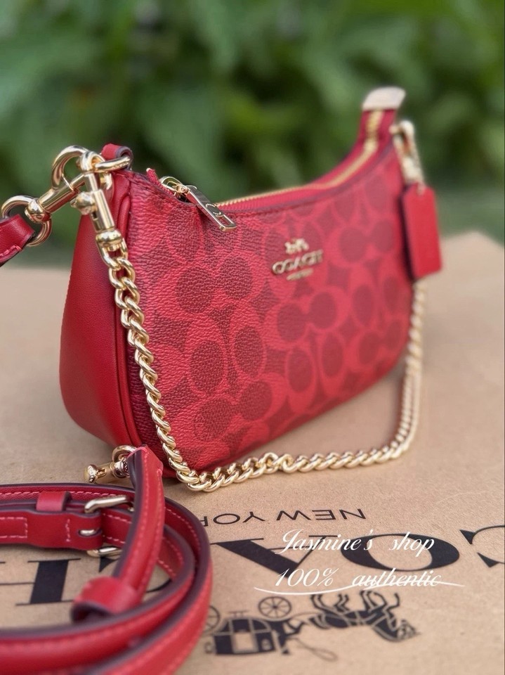 NWT coach Teri Mini Crossbody Bag In Signature Canvas cw323 | eBay