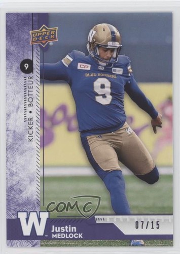 2018 Upper Deck CFL Purple /15 Justin Medlock #93 | eBay