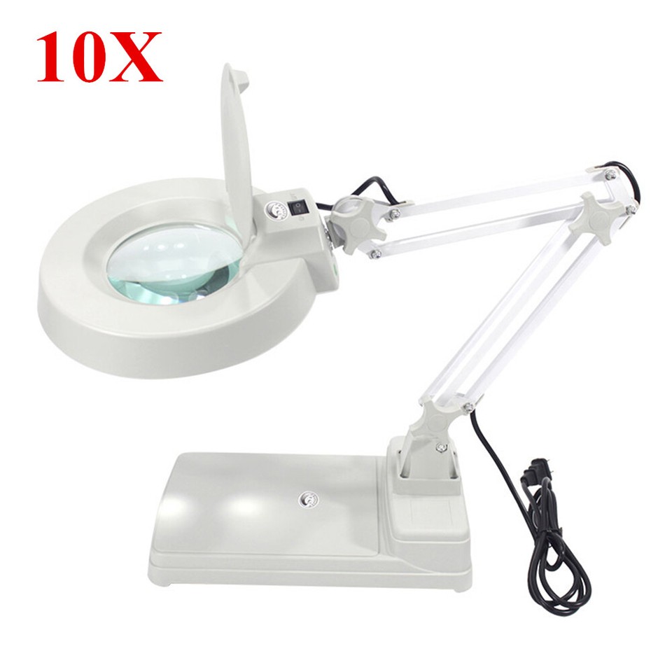 10X 20X Magnifying Glass Desk Light Magnifier LED Lamp Reading Lamp ...
