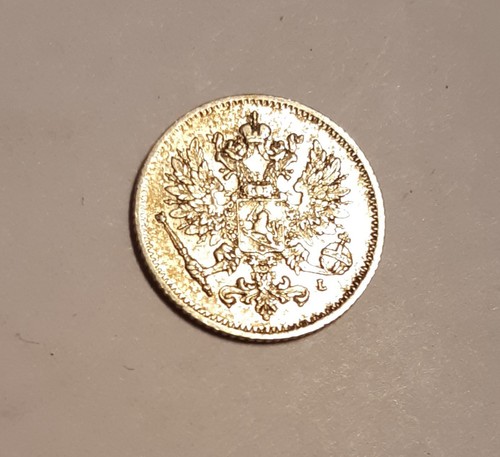 1907 L Silver Coin Moneta 25 Pennia Finland Nicholas II Tsar of Russia ...