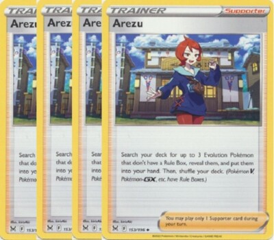 Pokemon - Arezu x 4 - 153/196 NM Lost Origin - Plus Free Holographic ...