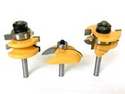 3 pc 1/4" SH Cove Raised Panel and Round Rail & Stile Router Bit Set S ...