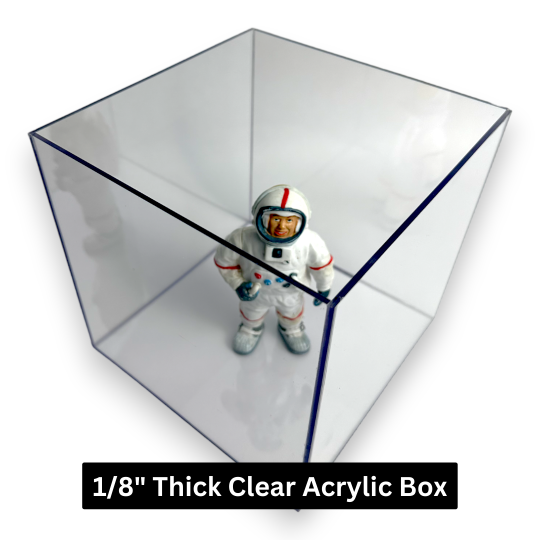 1/8" Thick Clear 5-Sided Acrylic Box | eBay
