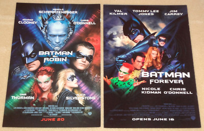 WB 1995 BATMAN FOREVER 1997 BATMAN & ROBIN MOVIE POSTER DC COMICS PROMO ...