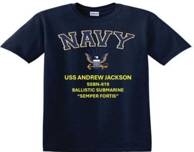 USS ANDREW JACKSON* SSBN-619* SUBMARINE*EAGLE SHIRT*NAVY OFFICIALLY ...