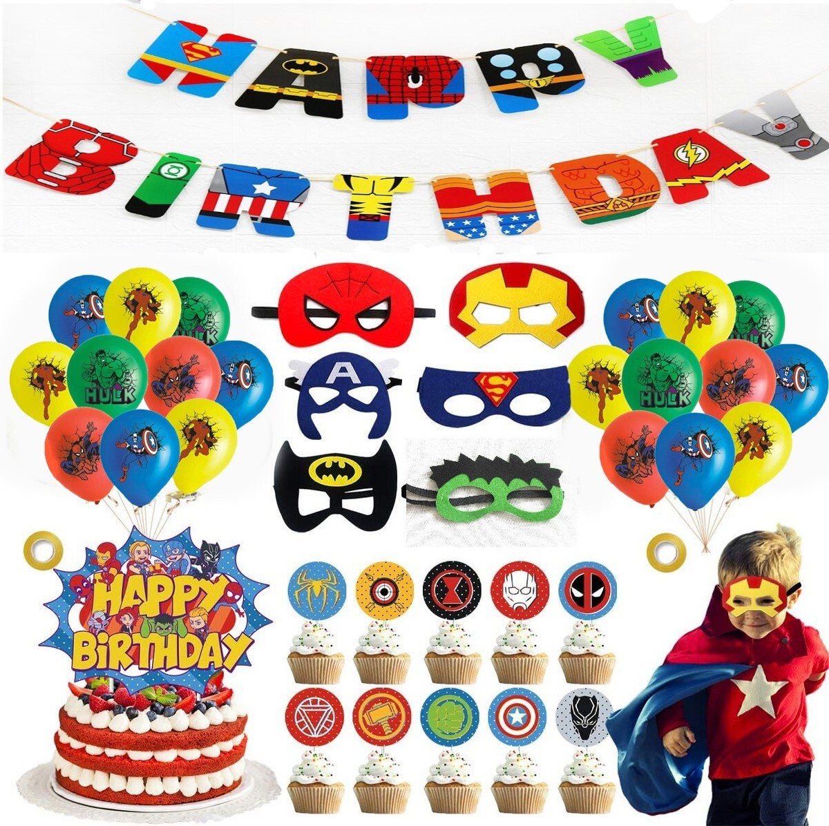 Superhero Decor 124Pcs Hero Paper Cutouts Hero Themed Party Decorations ...