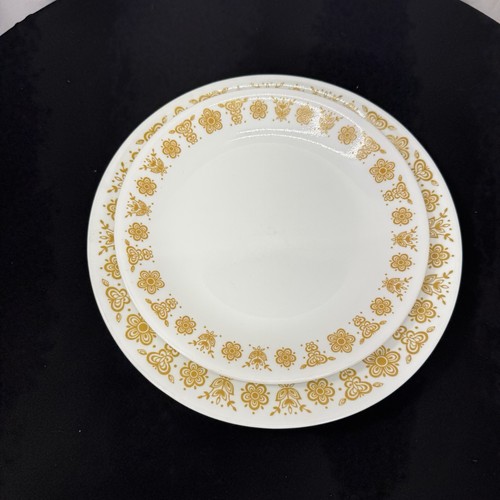 Vintage Corelle Pyrex Butterfly Gold Set Of 8, 5 Dinner Plates And 3 ...