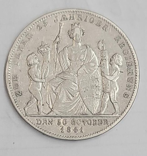 25th Anniversary of Reign 1841 Wurttenberg (Germany) Ag Vf/Xf | eBay