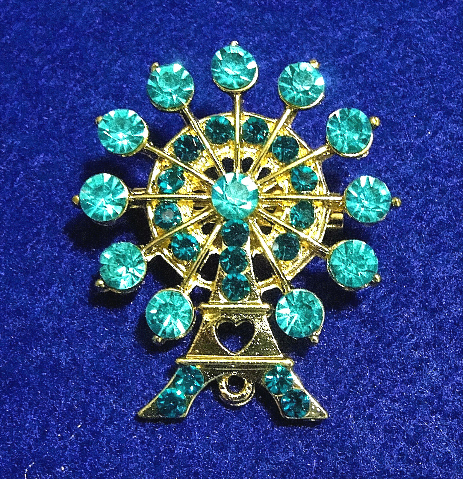 Blue FERRIS WHEEL Rhinestone CIRCUS Amusement Park Eiffel Tower ...