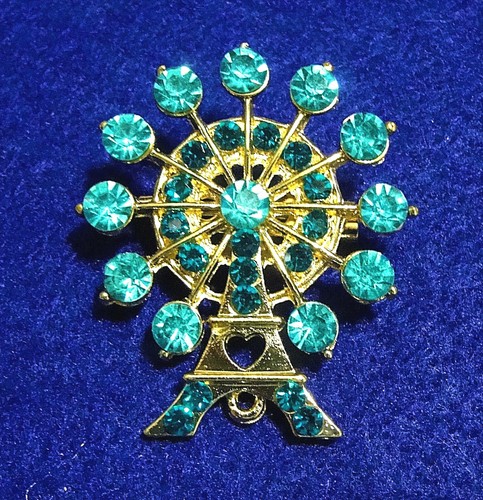 Blue FERRIS WHEEL Rhinestone CIRCUS Amusement Park Eiffel Tower ...