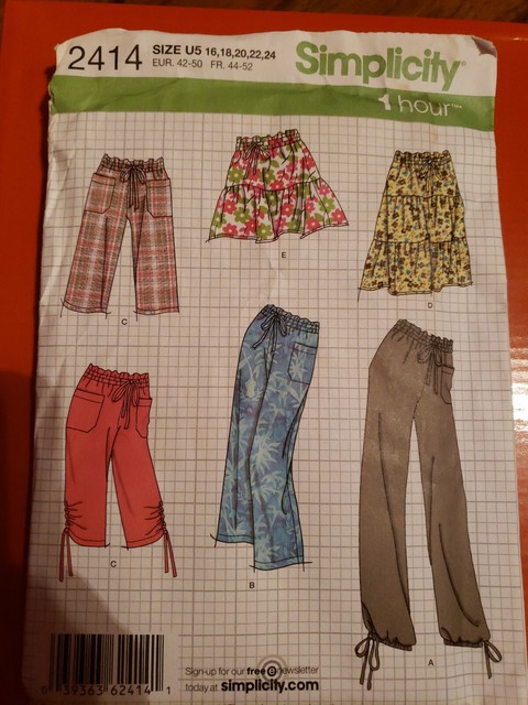 Pants Shorts Skirt Size 16 to 24 Sewing Pattern Simplicity 2414 Read ...