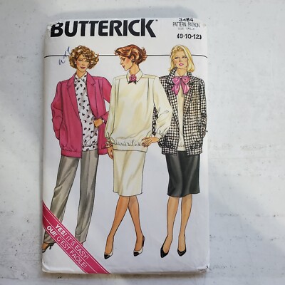 Vintage Butterick 3484 Maternity Jacket Skirt Pants Top Miss 8 10 12 ...