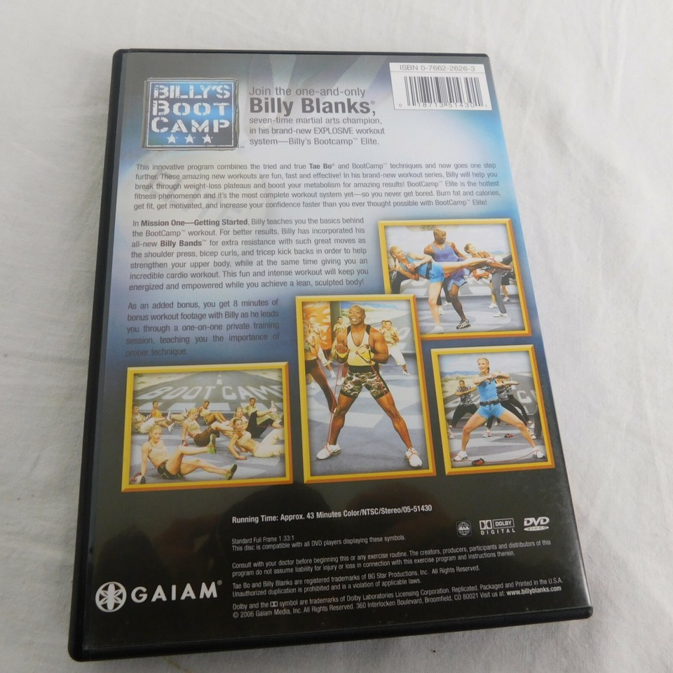 Lot of 5 Billy Blanks Boot Camp DVDs Elite Mission 1 2 3 Lower Body 8 ...