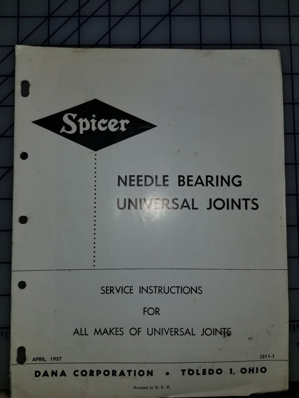 1957 Spicer Service Instructions Universal Joints Manual | eBay