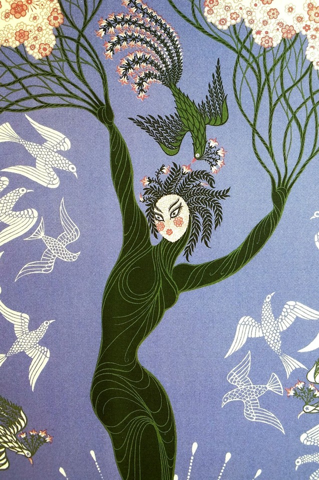 Erte 1982 SEASONS Spring Flowers Gardens Birds Sun Art Deco Fashion ...