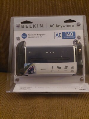 Belkin AC Anywhere 140Watts Power Inverter 12 volts to DC 110 Cigarette ...