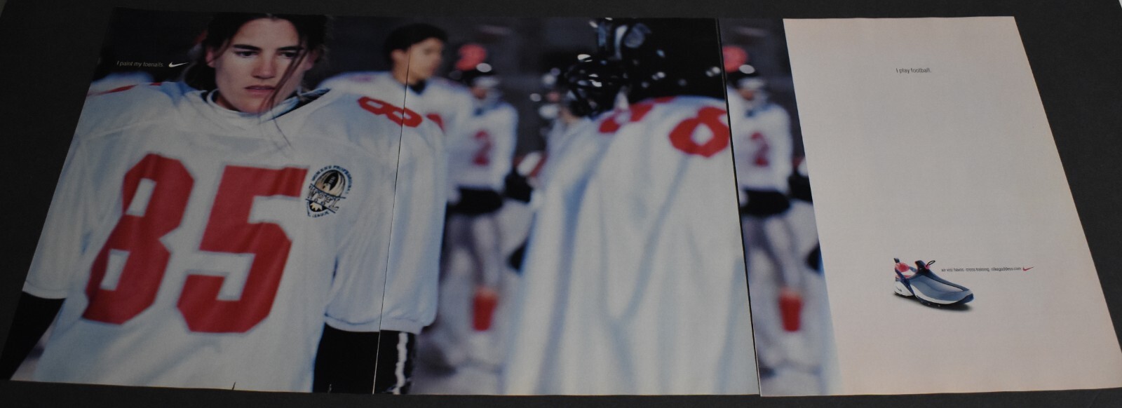 2001 Print Ad Nike Air I paint my toenails girl Football Sports WPFL ...