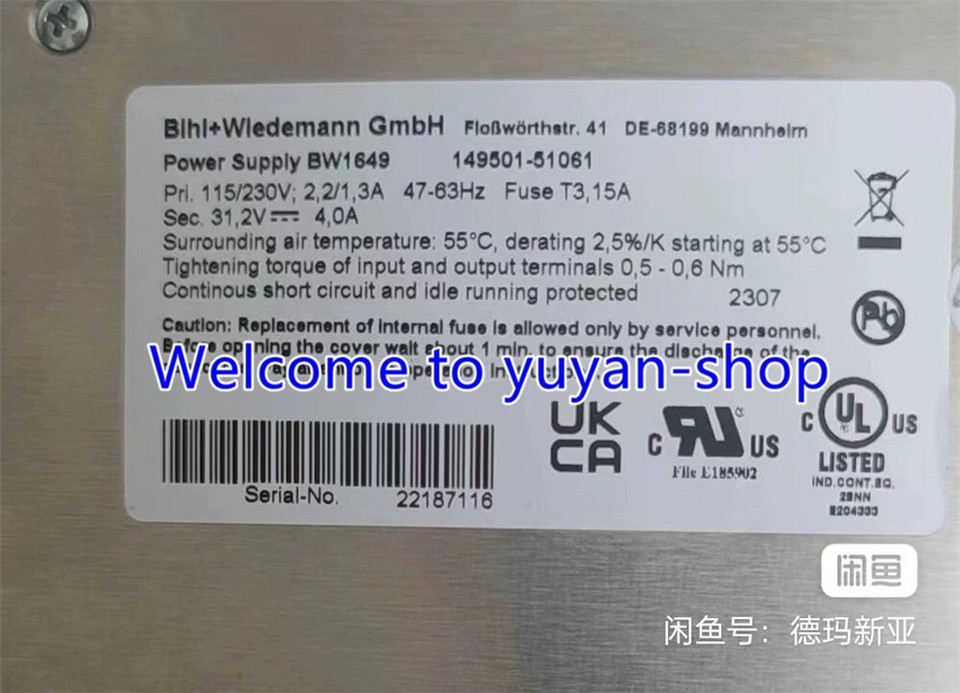 1PCS NEW FOR Bihl + Wiedemann BW1649 Power supply by DHL or Fedex # ...