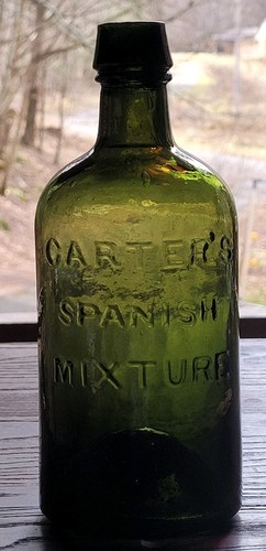 WOW! Nice Citron Green Carter's Spanish Mixture Iron Pontil Medicine | eBay
