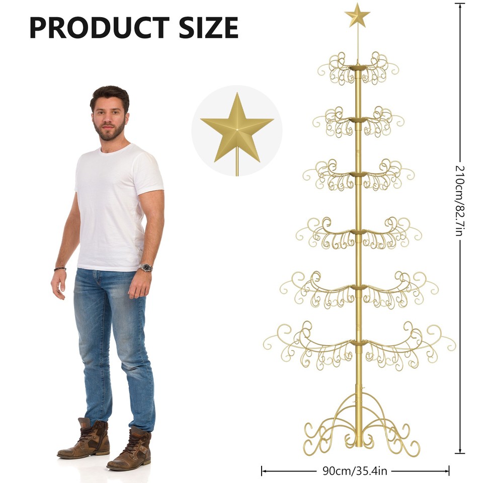 SLSY Metal Ornament Display Tree Stand 6ft 7ft Wrought Iron Christmas ...