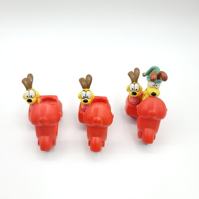 Lot 3 Odie (Garfield Dog) small figure character Figurine PVC Toy ...